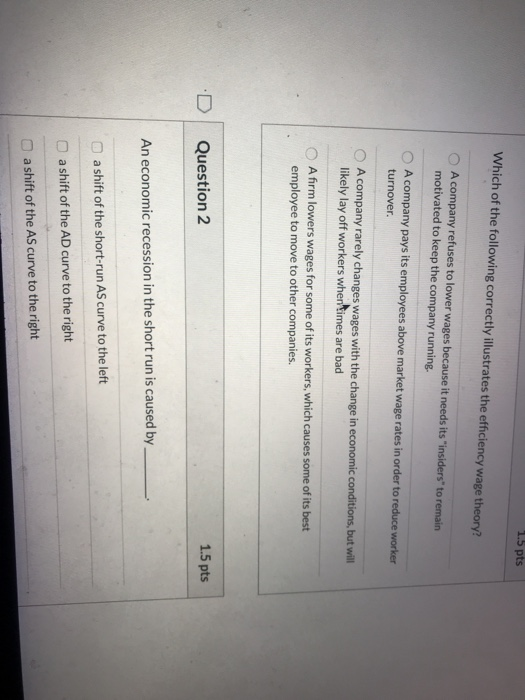 Solved 1.5 pts Which of the following correctly illustrates | Chegg.com