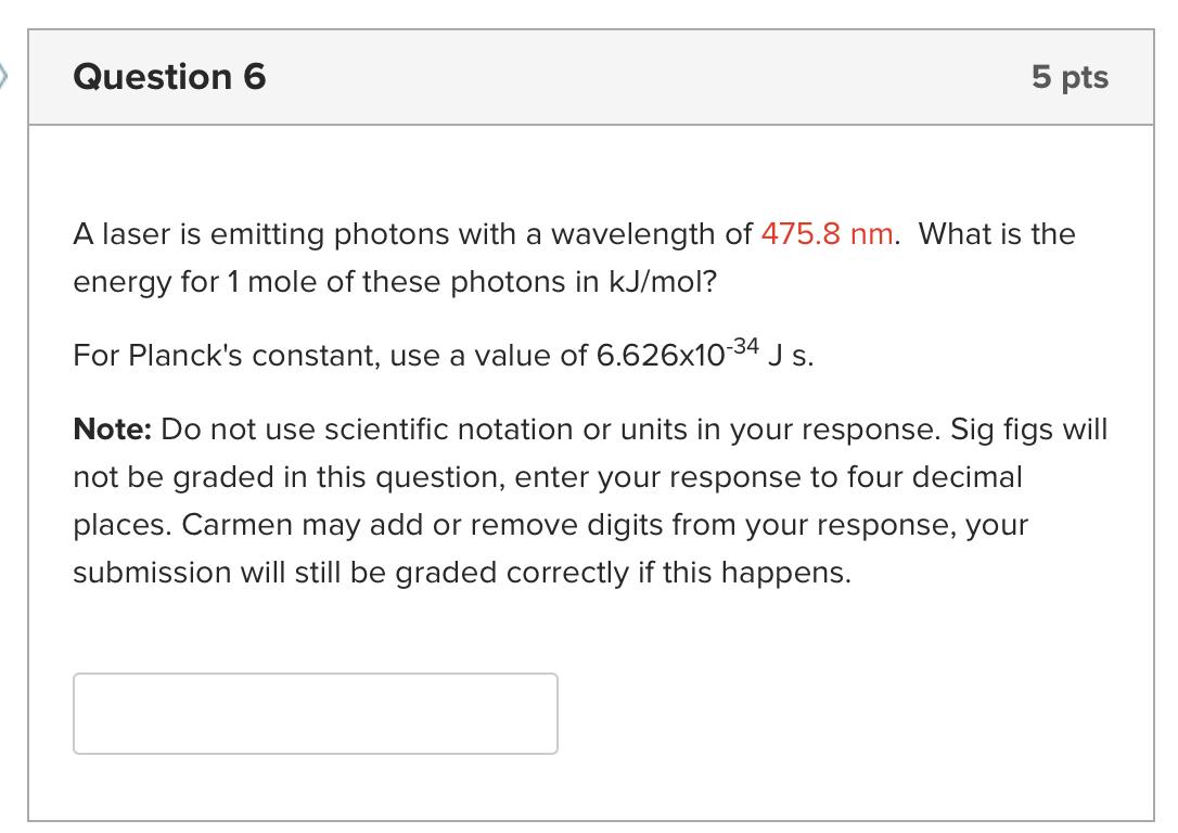 Solved A laser is emitting photons with a wavelength of | Chegg.com