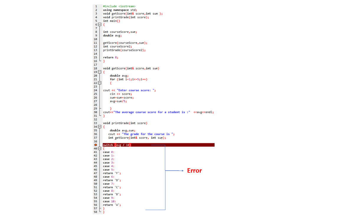 Solved This program for take 5 score for a student and | Chegg.com