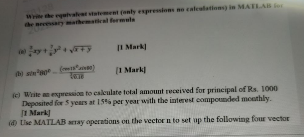 Write the equivalent statement (only expressions no | Chegg.com