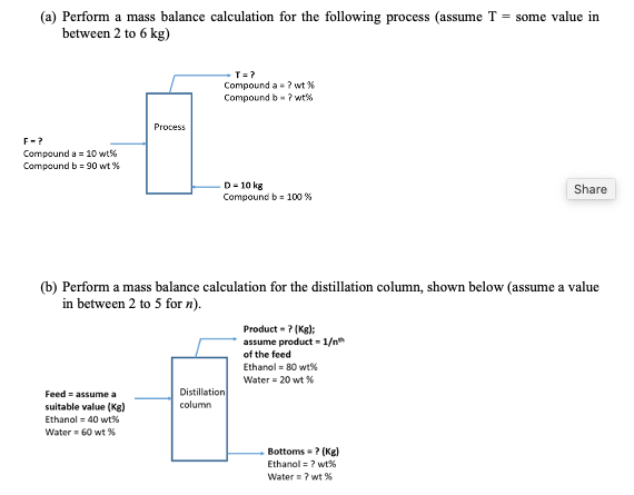 Solved (a) Perform a mass balance calculation for the | Chegg.com