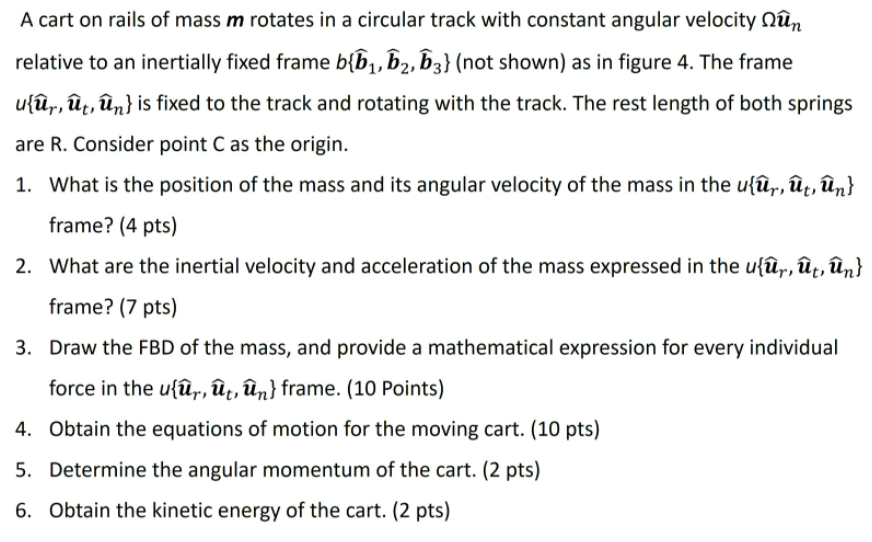 sell, R R k û, k/2 SC û, Cart of mass m Rotating | Chegg.com