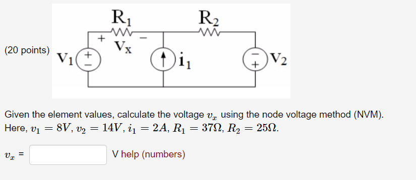 Solved Given the element values, calculate the voltage vx | Chegg.com