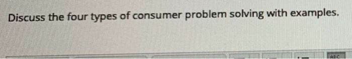 Solved Discuss the four types of consumer problem solving | Chegg.com