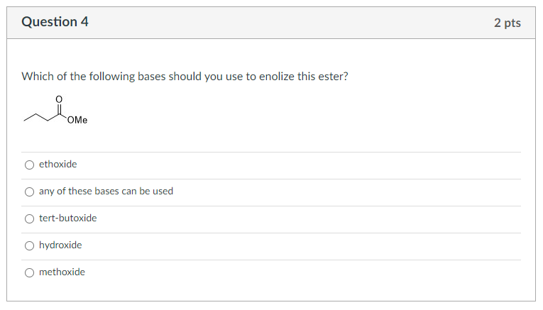 Solved Question 4 2 pts Which of the following bases should | Chegg.com