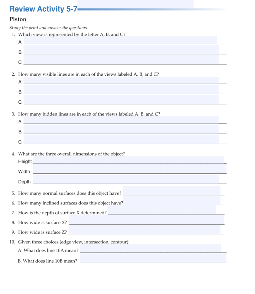 Solved Review Activity 5-7- Piston Study the print and | Chegg.com