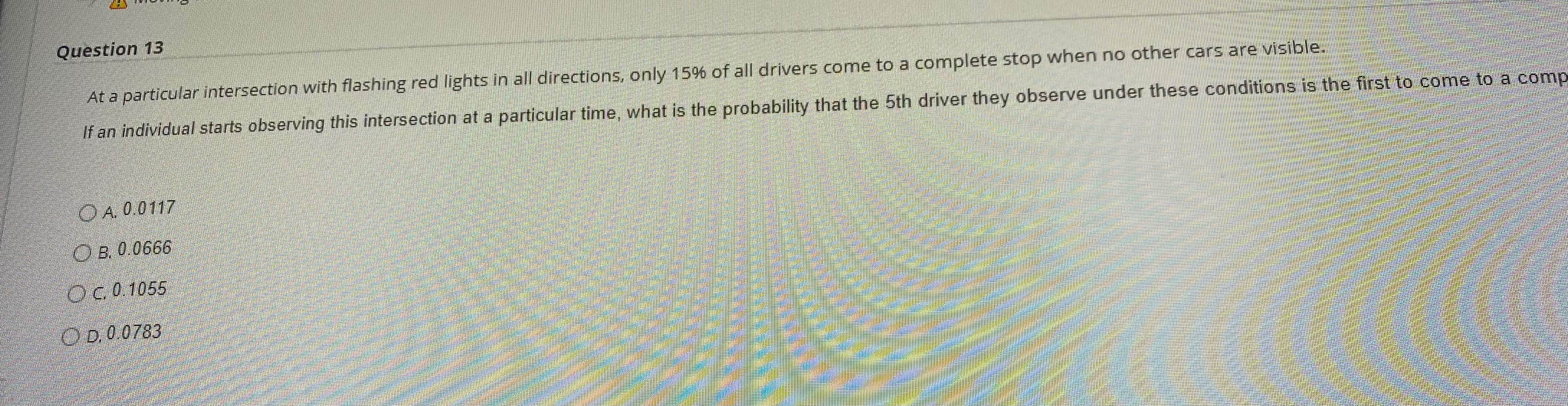 Solved Question 13 At a particular intersection with | Chegg.com