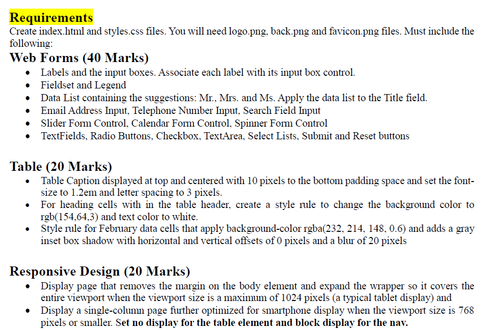 Solved assignment is to create the following web forms used | Chegg.com