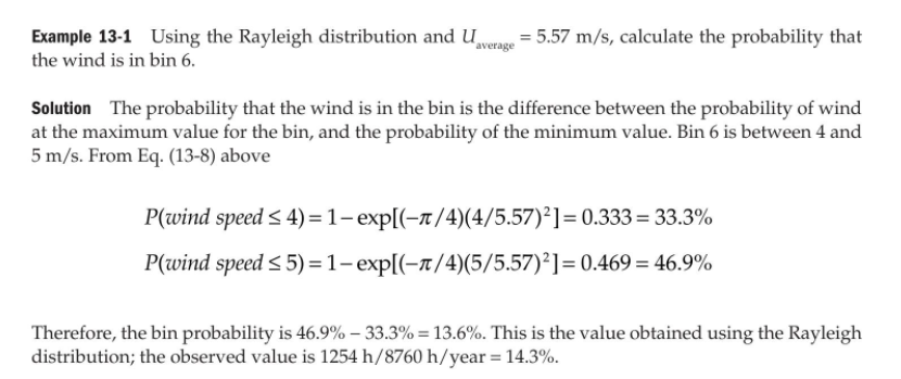 Solved Example 13-1 Using the Rayleigh distribution and | Chegg.com