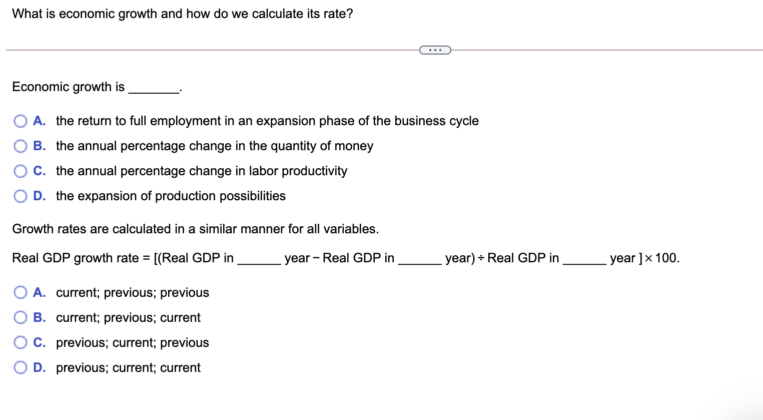 Solved What is economic growth and how do we calculate its | Chegg.com