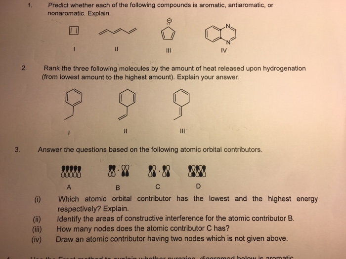 Solved 1. Predict whether each of the following compounds is | Chegg.com