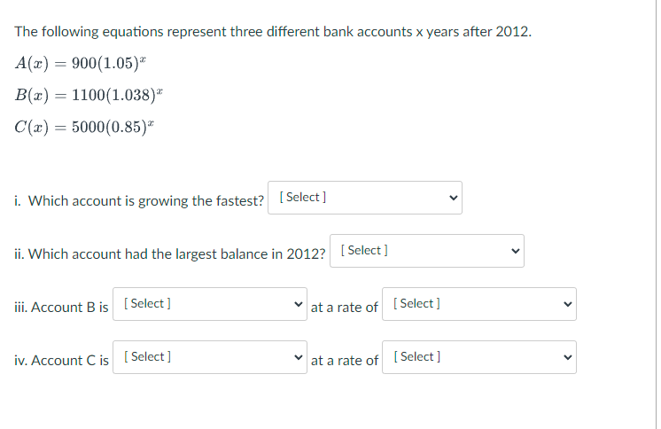 Solved The following equations represent three different | Chegg.com
