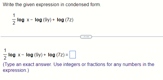 Solved Write the given expression in condensed form. | Chegg.com
