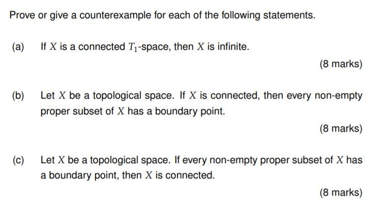 Solved Prove or give a counterexample for each of the | Chegg.com