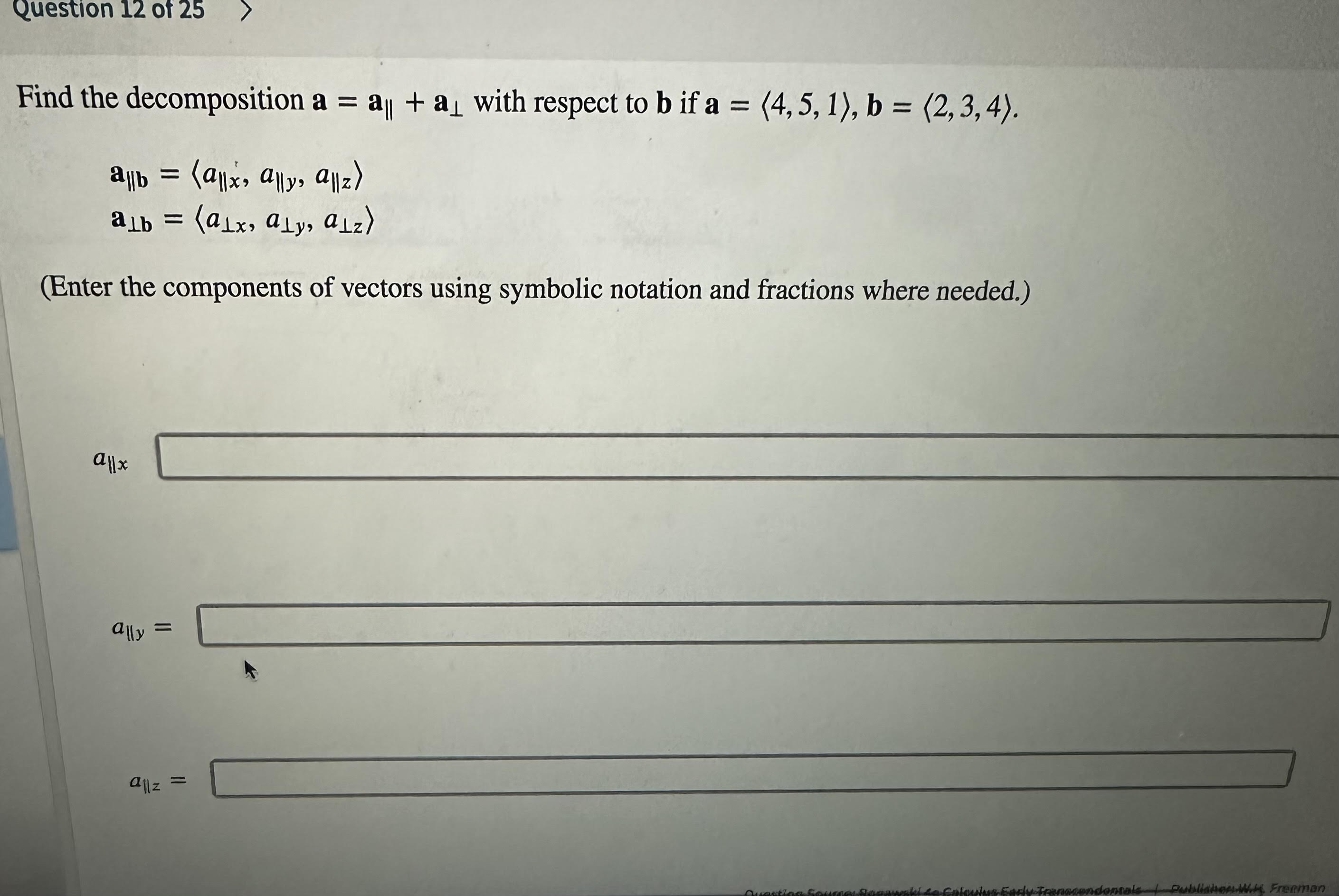 Solved Find the decomposition with respect to b ﻿if | Chegg.com