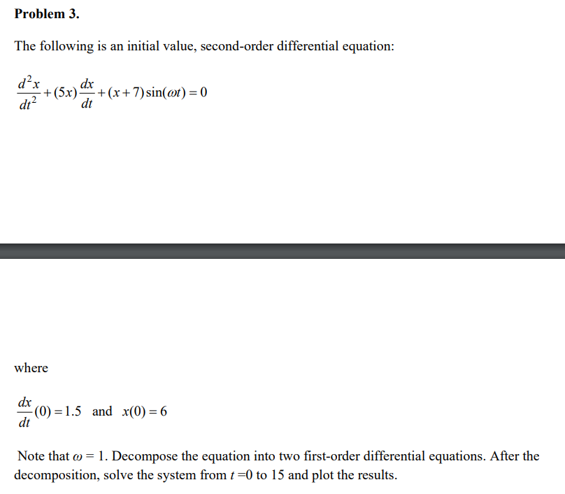 Solved The following is an initial value, second-order | Chegg.com