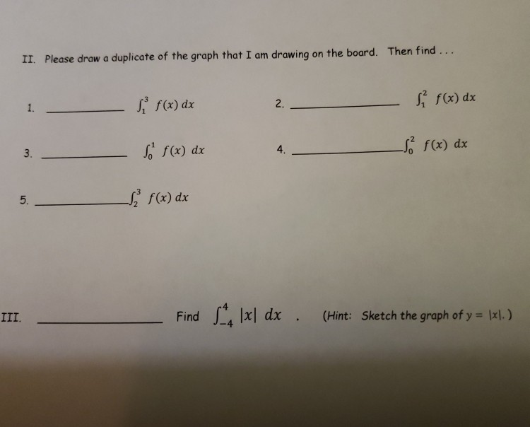 Solved MAL2311 Worksheet for 5.3 & 5.4 5.3 * f(x) dx = 5 | Chegg.com