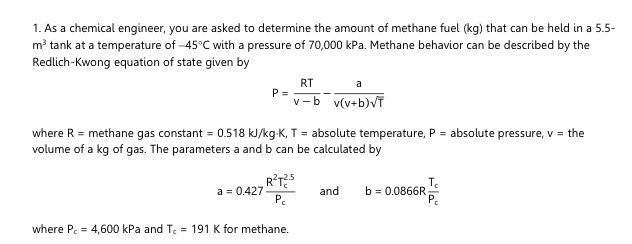 Solved 1. As a chemical engineer, you are asked to determine | Chegg.com