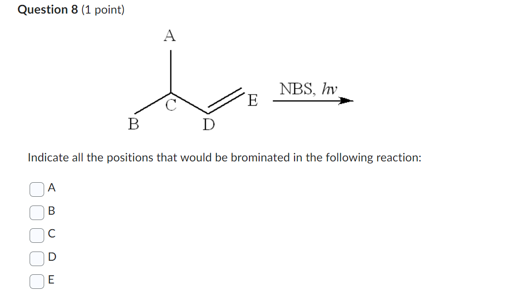 Solved Question 8 (1 point) Indicate all the positions that | Chegg.com