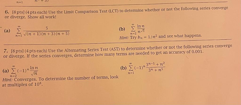 Solved Note: I only need help for number 7 only. Show Work! | Chegg.com