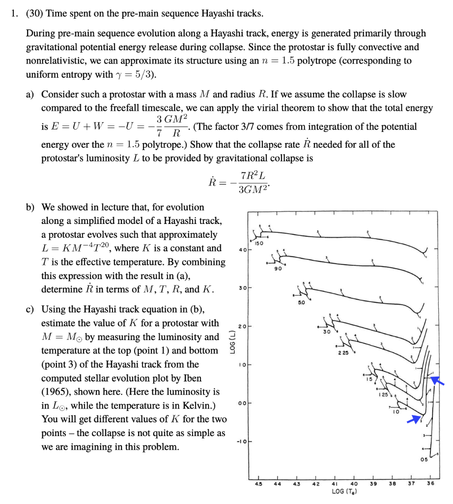 (30) Time spent on the pre-main sequence Hayashi | Chegg.com