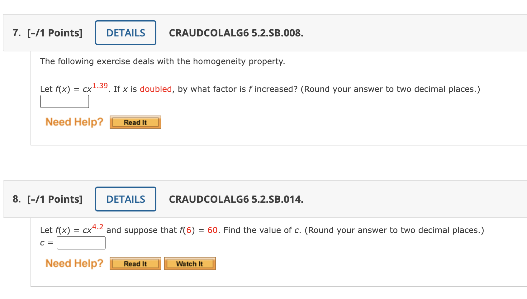 Solved The following exercise deals with the homogeneity | Chegg.com