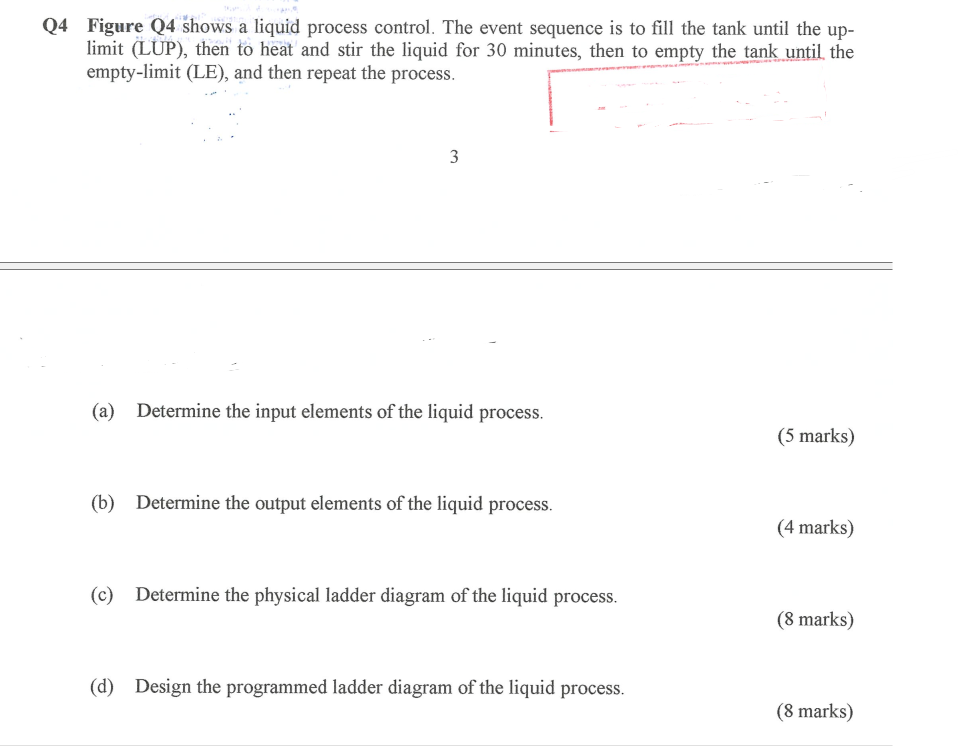 Solved 6N? Q4 Figure Q4 shows a liquid process control. The | Chegg.com