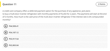 Solved Find the period of deferral in each of the following | Chegg.com