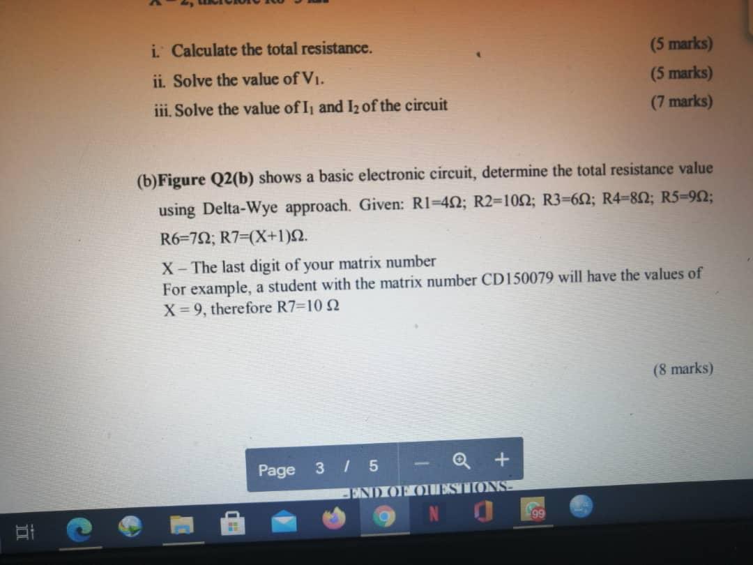Solved i. Calculate the total resistance. ii. Solve the | Chegg.com