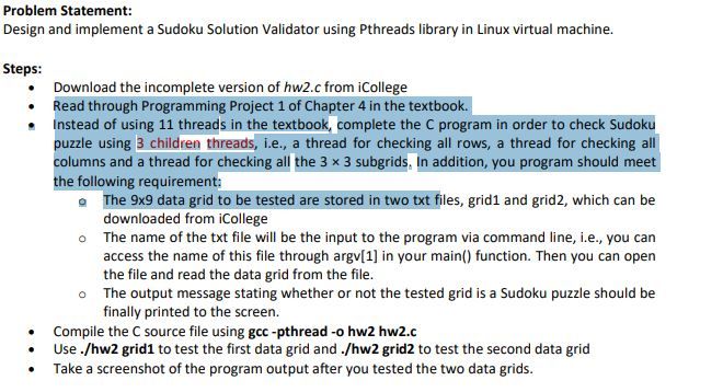 Problem Statement: Design and implement a Sudoku | Chegg.com