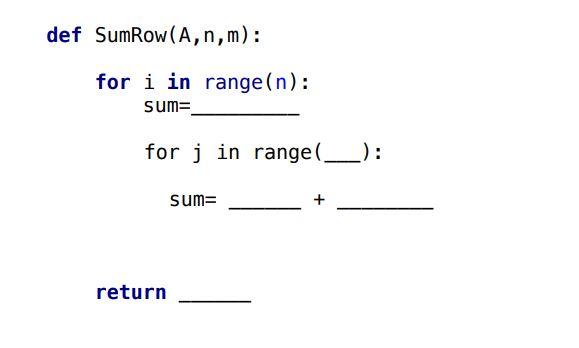 Solved Problem 4. (20 points) Fill in the blanks for the | Chegg.com