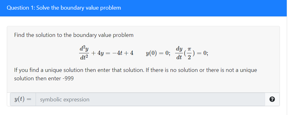 Solved Question 1: Solve the boundary value problem Find the | Chegg.com