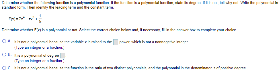Solved Determine whether the following function is a | Chegg.com