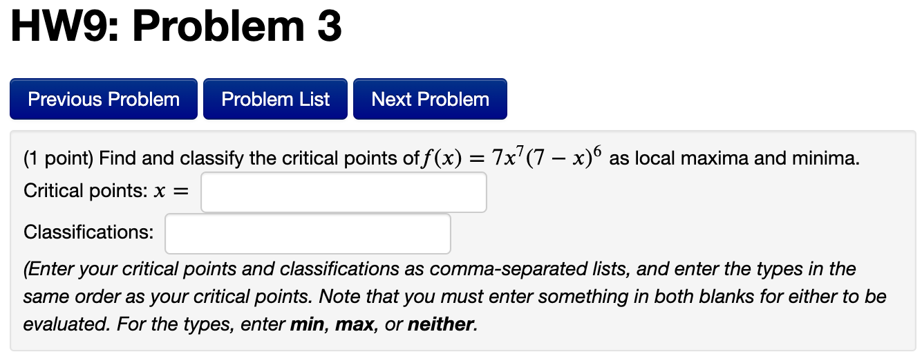 Solved HW9: Problem 3 Previous Problem Problem List Next | Chegg.com
