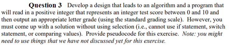 Solved Question 3 Develop a design that leads to an | Chegg.com