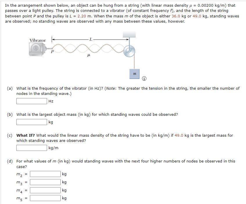 Solved In the arrangement shown below, an object can be hung | Chegg.com