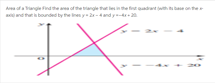 Solved Area of a Triangle Find the area of the triangle that | Chegg.com
