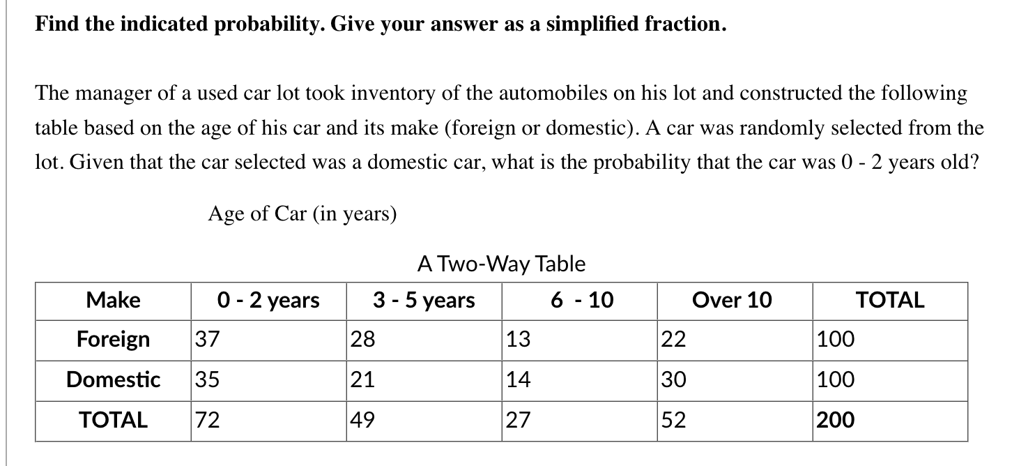 Solved Find the indicated probability. Give your answer as a | Chegg.com