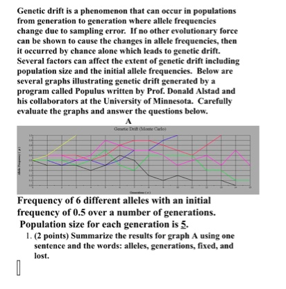 Solved Genetic drift is a phenomenon that can occur in | Chegg.com