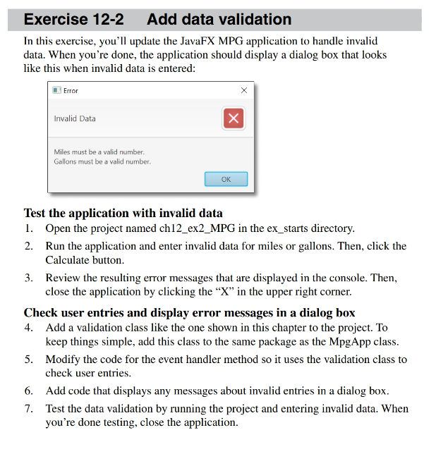 Solved n this exercise, you’ll update the JavaFX MPG | Chegg.com