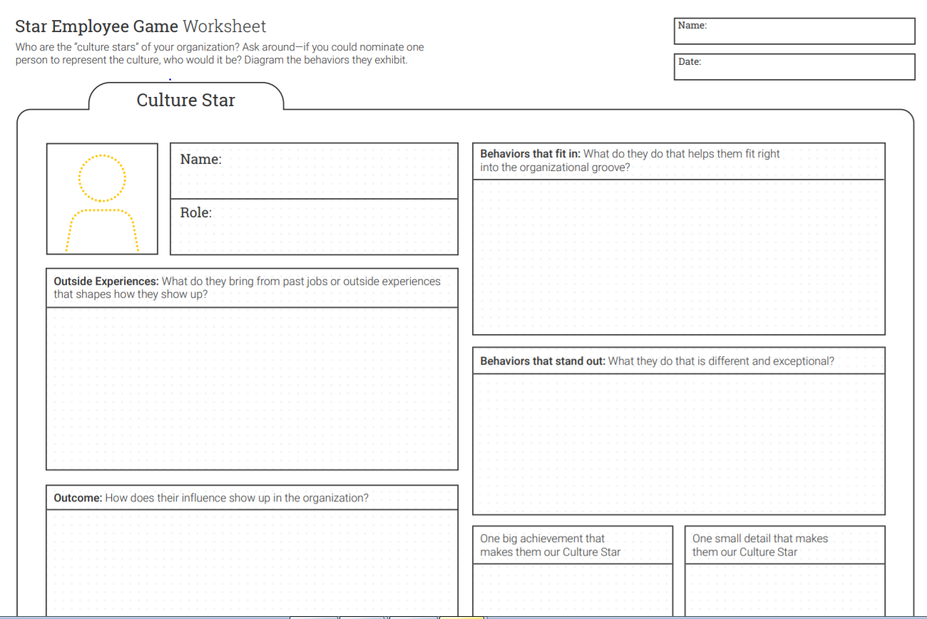 Solved Name: Star Employee Game Worksheet Who are the | Chegg.com