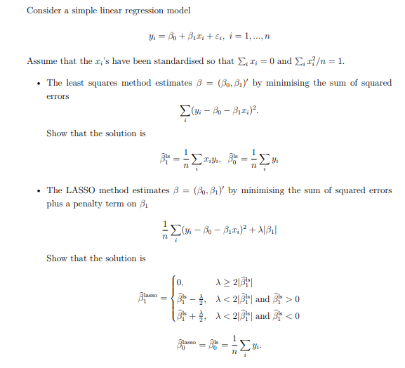 Solved Consider a simple linear regression model yi = β0 + | Chegg.com