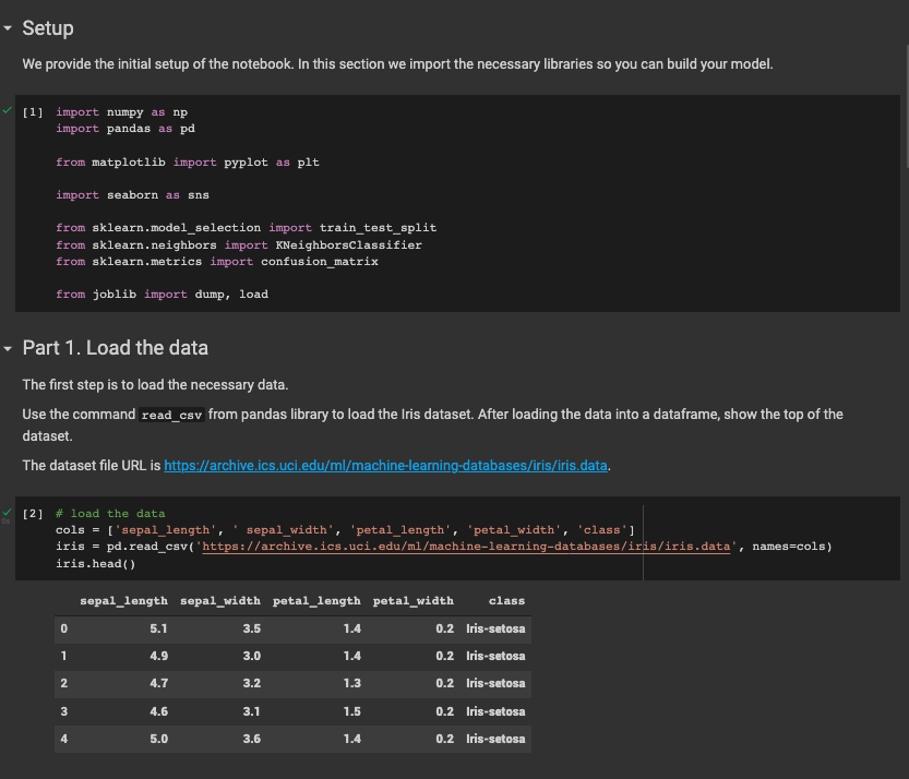 Solved Setup We provide the initial setup of the notebook. | Chegg.com