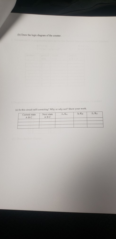 Solved (6) Draw the logic diagram of the counter. (c) Is | Chegg.com