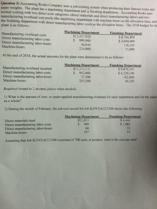 Solved Question 3) Accounting Rocks Company uses a | Chegg.com