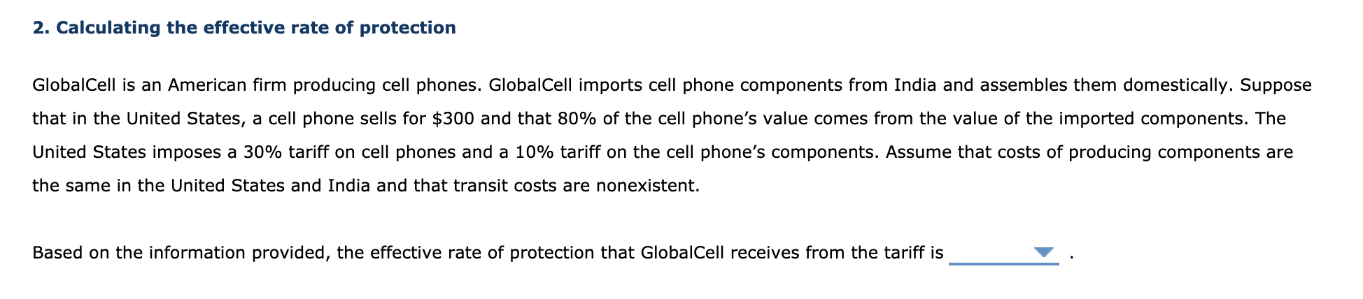 Solved 2. Calculating the effective rate of protection | Chegg.com