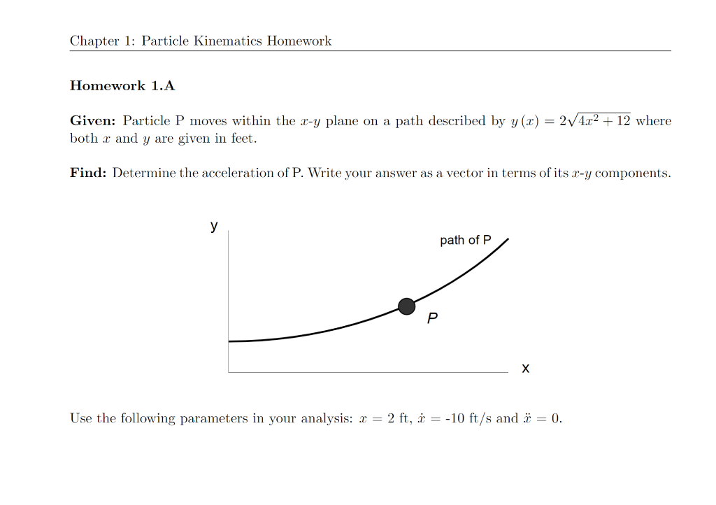 Solved Chapter 1: Particle Kinematics Homework Homework 1.A | Chegg.com