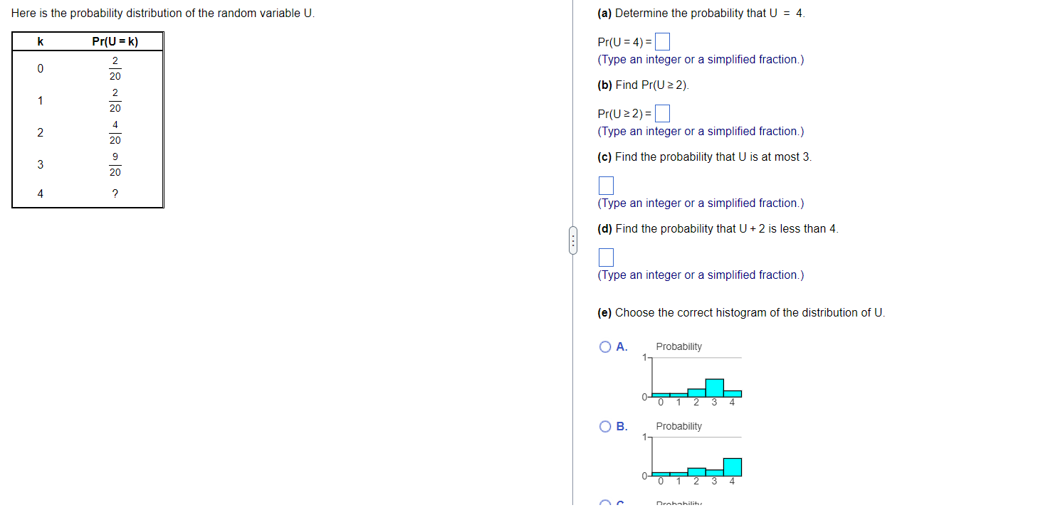 Solved Here is the probability distribution of the random | Chegg.com
