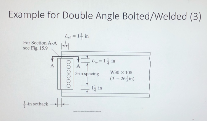 Example for Double Angle Bolted/Welded (3) Leh = 1 in | Chegg.com