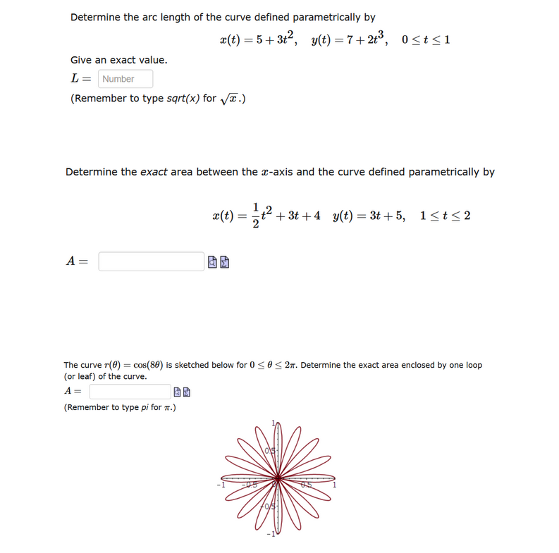 Solved Determine the arc length of the curve defined | Chegg.com